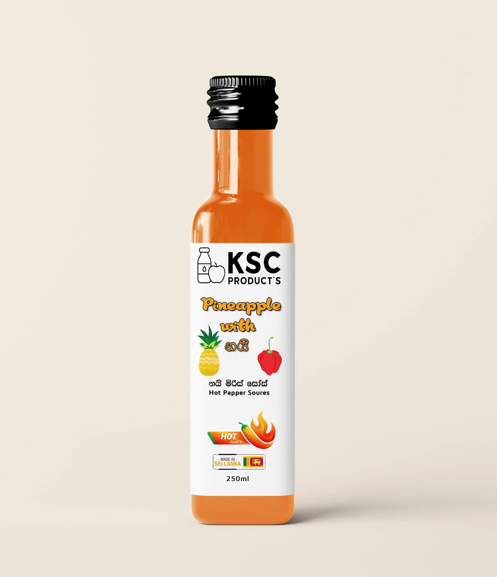 hot pepper sauce with pineapple 250ml - KSC Products